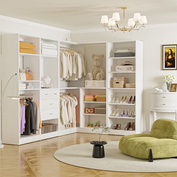 Cimly Set of 4 Freestanding Closet Organizer Walk in Corner Closet System with Shoe Rack Bed Bath Beyond 41626435