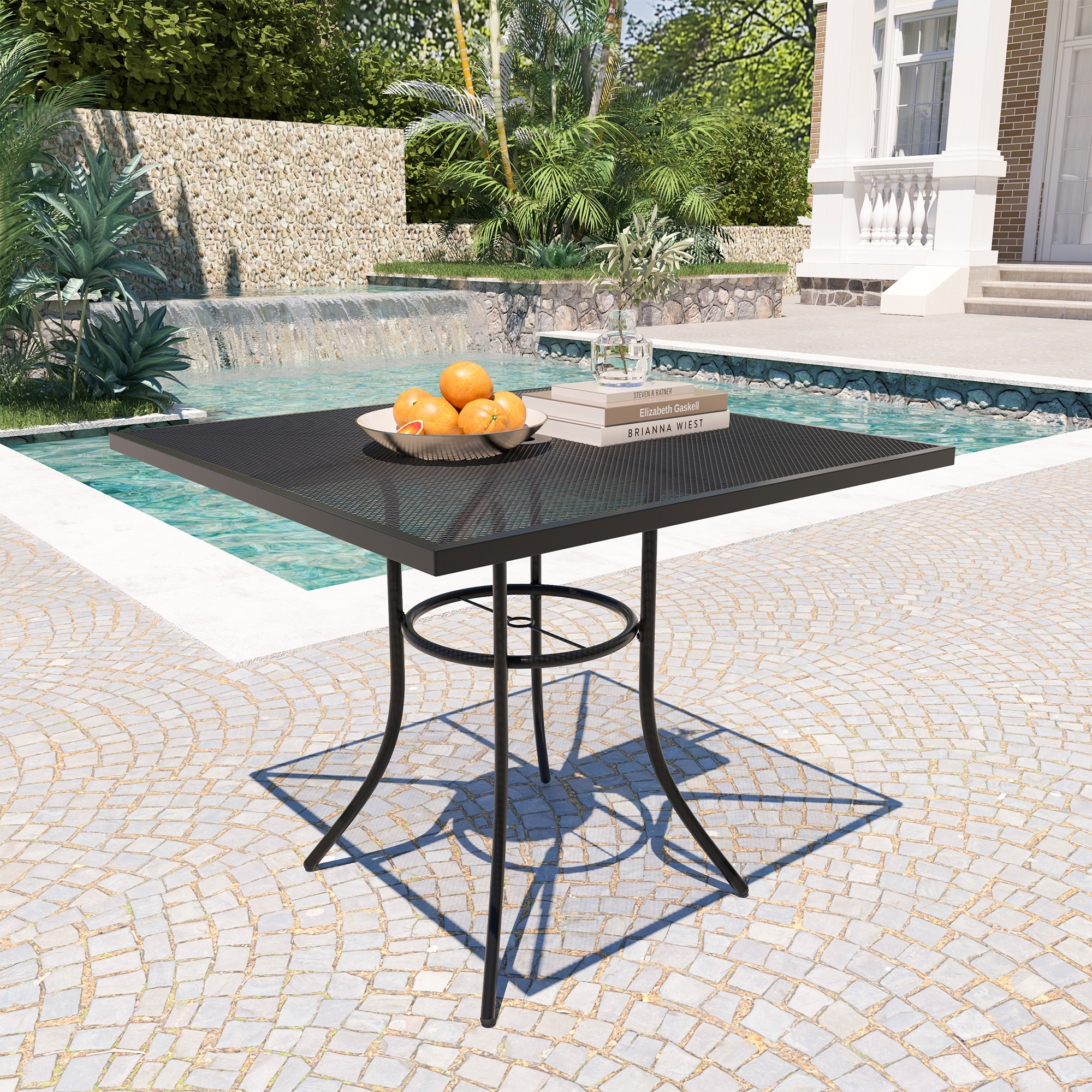 Black mesh outdoor table store
