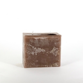 Rectangle 2-Wick Pillar Candle 6.3"x5.15"x3.15" Brique - Brique - Bed ...