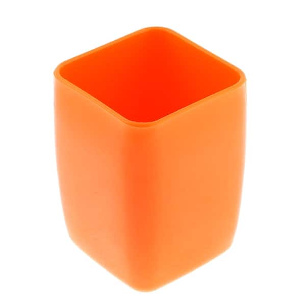 Bathroom Plastic Cuboid Shape Gargle Cup 200ml 9cm Height Orange - Bed ...