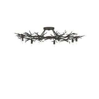 Currey & Company Rainforest Bronze Semi-Flush - Rustic Bronze - 9"h x ...