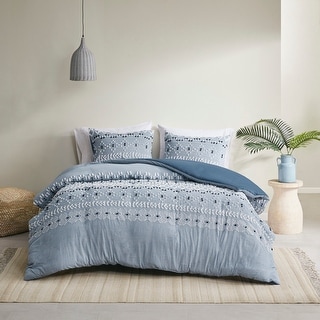 INK+IVY Dora Organic Cotton Chambray 3 Piece Comforter Set - Bed Bath & Beyond - 36519724
