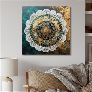 Designart "Rose Gold Mandala Ii" Boho Mandala Wall Art For Living Room ...