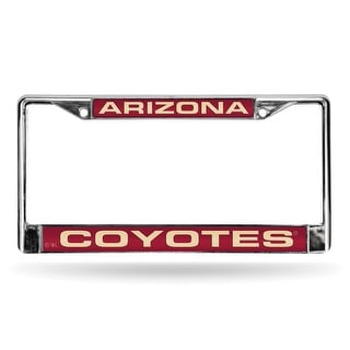 NHL Arizona Coyotes Laser Chrome Acrylic License Plate Wall Frame - Bed ...