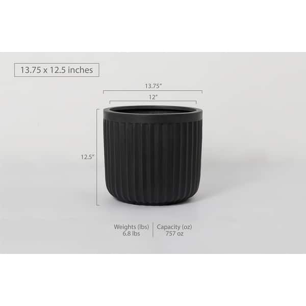 Indoor/Outdoor Large 1-Piece Minimalist Fiberstone Lightweight Short ...