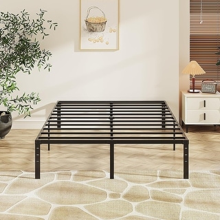 12 Inch Heavy Duty Metal Bed Frame with Steel Slat Support, Easy ...