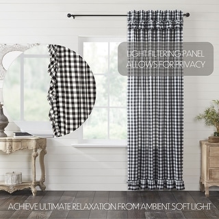 Annie Buffalo Black Check Ruffled Panel 96x50 - Bed Bath & Beyond ...