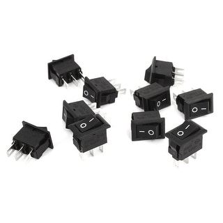10Pcs Black AC 250V 3A On-Off SPDT 3Pins Snap in Mounting Rocker Switch ...