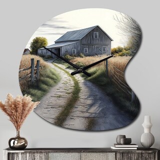 Picturesque Winding Path And Barn IV - Barn Farm Ranch Wall Clocks in ...