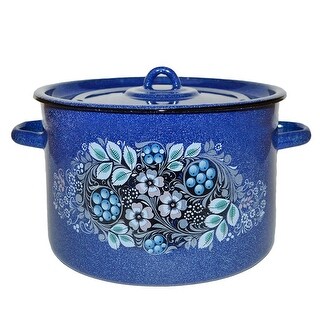 STP Goods 7.2 Qt Blueberry Enamel on Steel Blue Stock Pot - Bed Bath ...