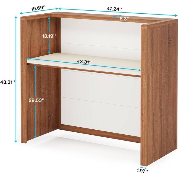 47 Inches Reception Desk with Cable Grommet - Bed Bath & Beyond - 39619509