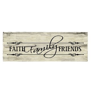 Faith Family Friends Wood Print Sign 18" x 5.5" - Bed Bath & Beyond ...