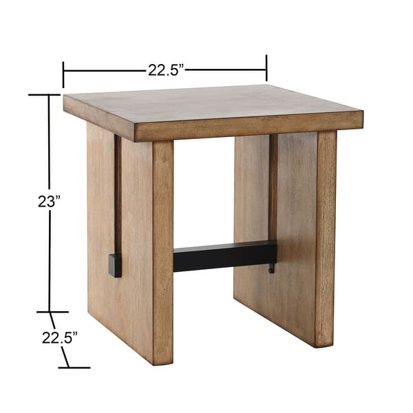 Dann Foley Lifestyle Table - Tobacco Brown Wood Veneer With Black Bar ...