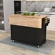 Kitchen Trolley with Rubberwood Deciduous Worktop, Kitchen Island on 4 ...