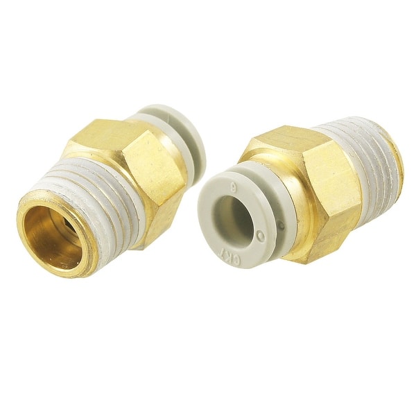 Unique Bargains 10 Pcs 1/4 PT Male Thread to 6mm Tube Push in Connect ...