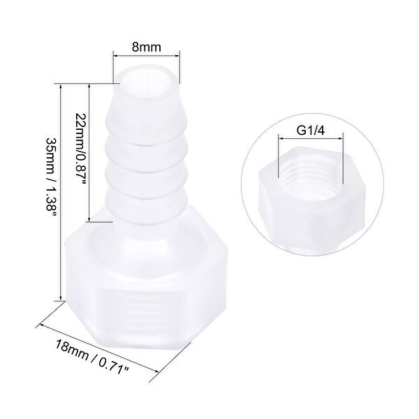 Polypropylene Hose Barb Fitting Coupler, mm Barb x G1/2 Female Thread ...
