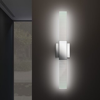 Radiant Lines 2-light ADA Polished Chrome LED Double Wall Sconce, Clear ...