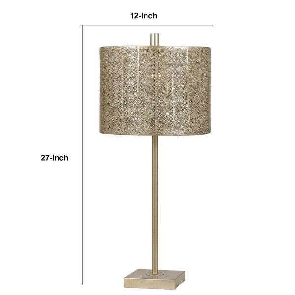 27 Inch Metal Table Lamp, Champagne Silver - Bed Bath & Beyond - 35997768