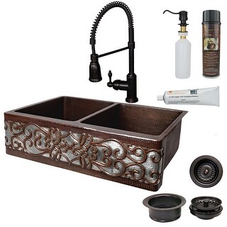 Premier Copper Products Kitchen Sink, Spring Faucet and Accessories ...