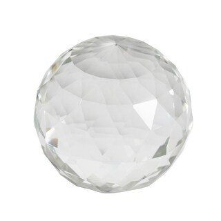 Faceted Clear Glass Orb 4", Round, 4"H, Solid - 4" x 4" x 4" - Bed Bath ...
