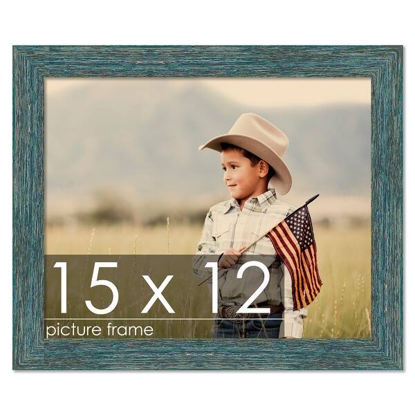15x12 Distressed/Aged Complete Wood Picture Frame with UV Acrylic, Foam ...