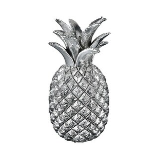 12" Kohala Metallic Silver Plated Decorative Pineapple Ornament - Bed ...