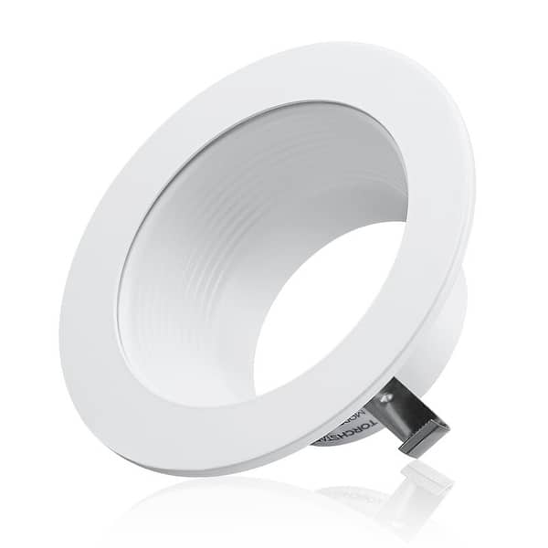 4 Inch Recessed Can Light Trim, White Metal Step Baffle, Halo/Juno Fit ...
