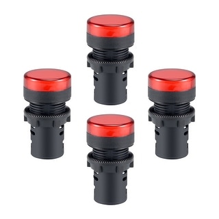 Indicator Lights AC/DC 24V, Red LED, Flush Panel Mount 7/8" 22mm, 4Pcs ...
