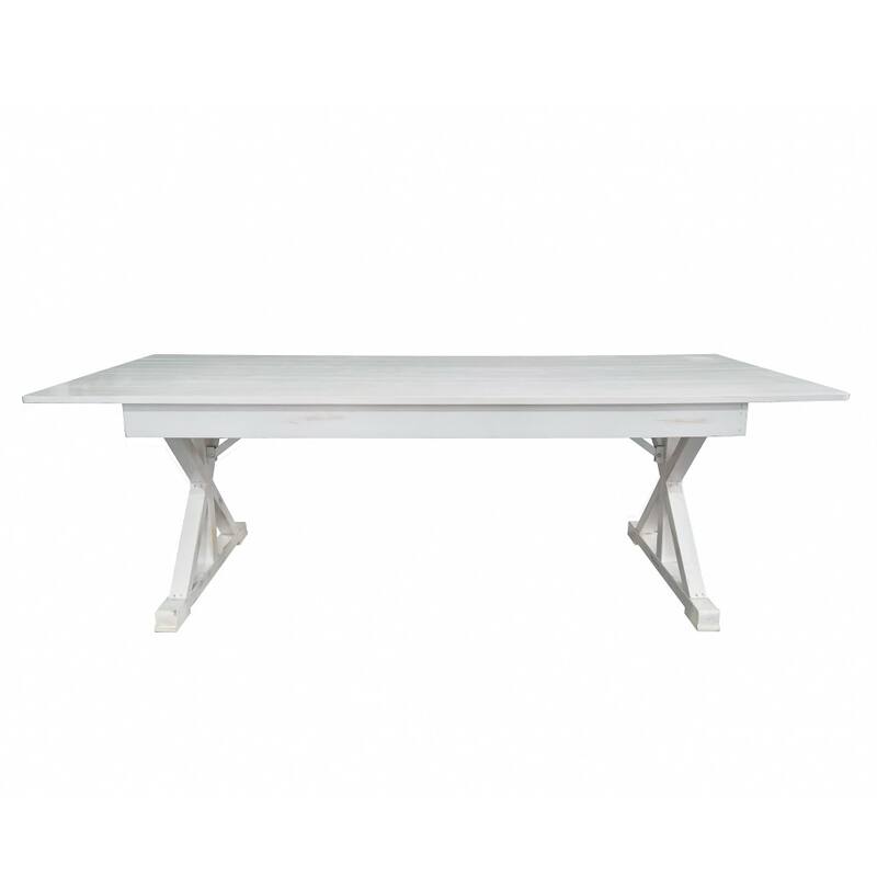 8' x 40" Rectangular Antique Rustic Solid Pine Folding Dining Table ...