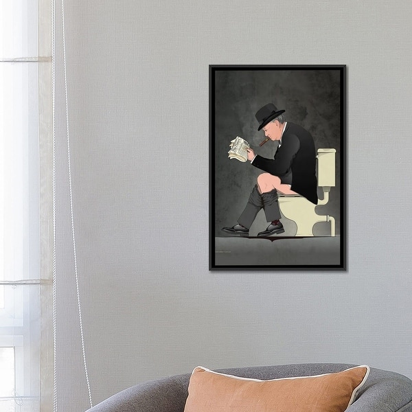 iCanvas "Winston Churchill On The Toilet" by WyattDesign Framed Canvas ...