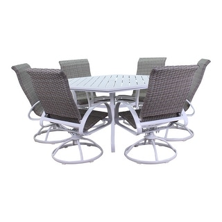 Courtyard Casual Santa Fe 7 Piece Hexagon Dining Set with 60" Hexagon ...