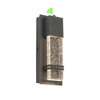 LED Outdoor Wall Sconce Light Textured in Black Finish with Clear Seedy ...