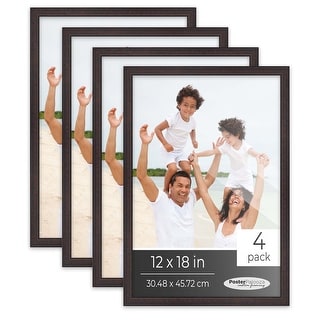 12x18 Rustic Brown Picture Frame Set Pack of 4 12x18 Wood Picture ...