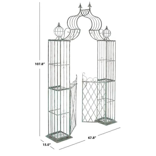 SAFAVIEH Outdoor Living Beatrix Victorian Iron Arbor - Bed Bath ...