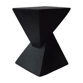Black Lightweight Concrete Accent Table with 12.5-inch Width and ...