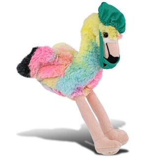 DolliBu Rainbow Flamingo Doctor Plush Toy with Scrub Uniform and Cap ...
