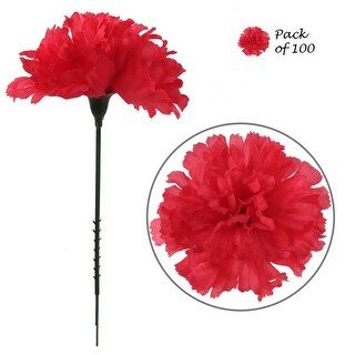 100-Pack: Fuchsia Carnation Picks, 5" Stems, 3.5" Wide by Floral Home ...