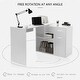 Workstation 180 Degrees Rotating Corner Computer Desk L Shaped Table ...