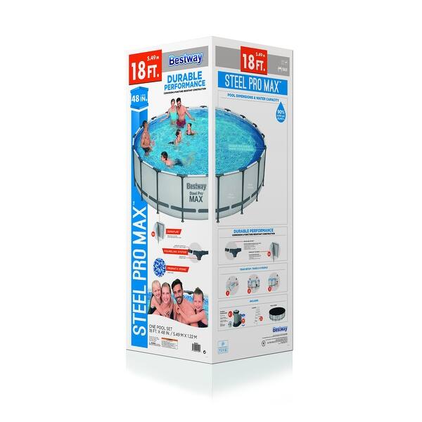 Bestway Steel Pro MAX 18' x 48" Frame Swimming Pool Set - Bed Bath ...