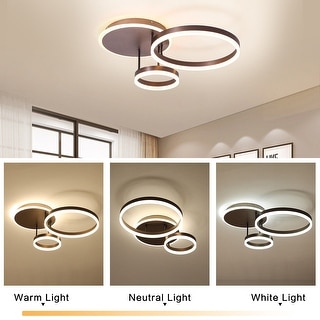 Modern 3 Light LED Flush Mount Ceiling Light - 23.8Lx6.3H inches - Bed ...