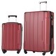 Red Luggage Sets 2 Piece Carry on Trunk Airline Approved,Hard Case ...
