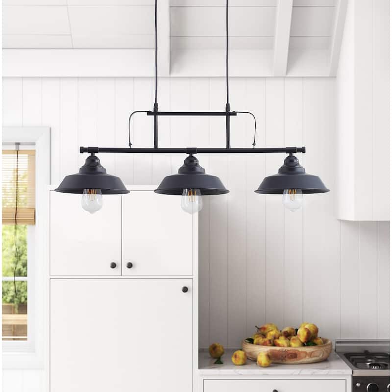 Black 3-Light Vintage Bell Shape Pendant Lighting for Kitchen Dining ...