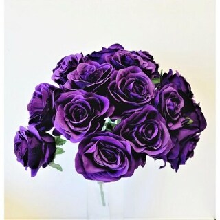 Dark Purple Rose Bush Artificial Flower - Bed Bath & Beyond - 41094111
