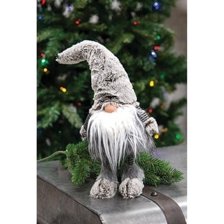 Plush Fluffy Gray Wobble Gnome w/Leg - 5"D x 7"W x 12.25"H - Bed Bath ...