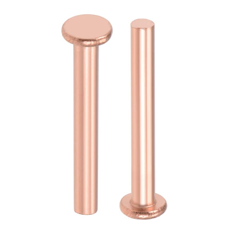 20 Pcs Flat Head Copper Solid Rivets Fasteners - Overstock - 36629512