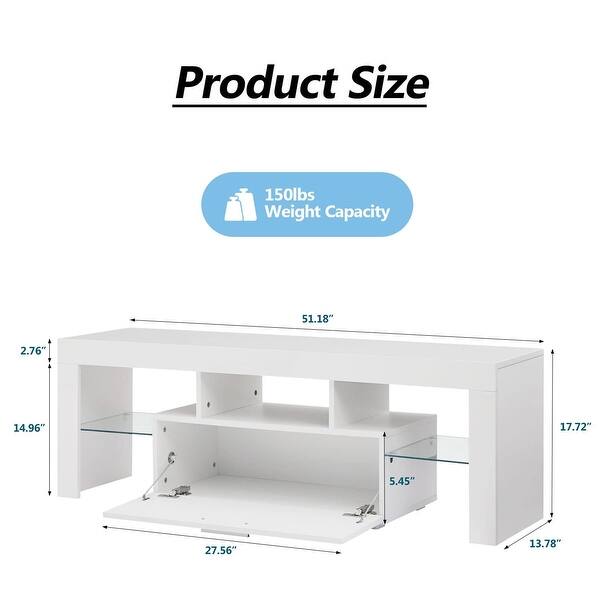 Modern 51-inch TV Stand with LED Light - Bed Bath & Beyond - 36060723