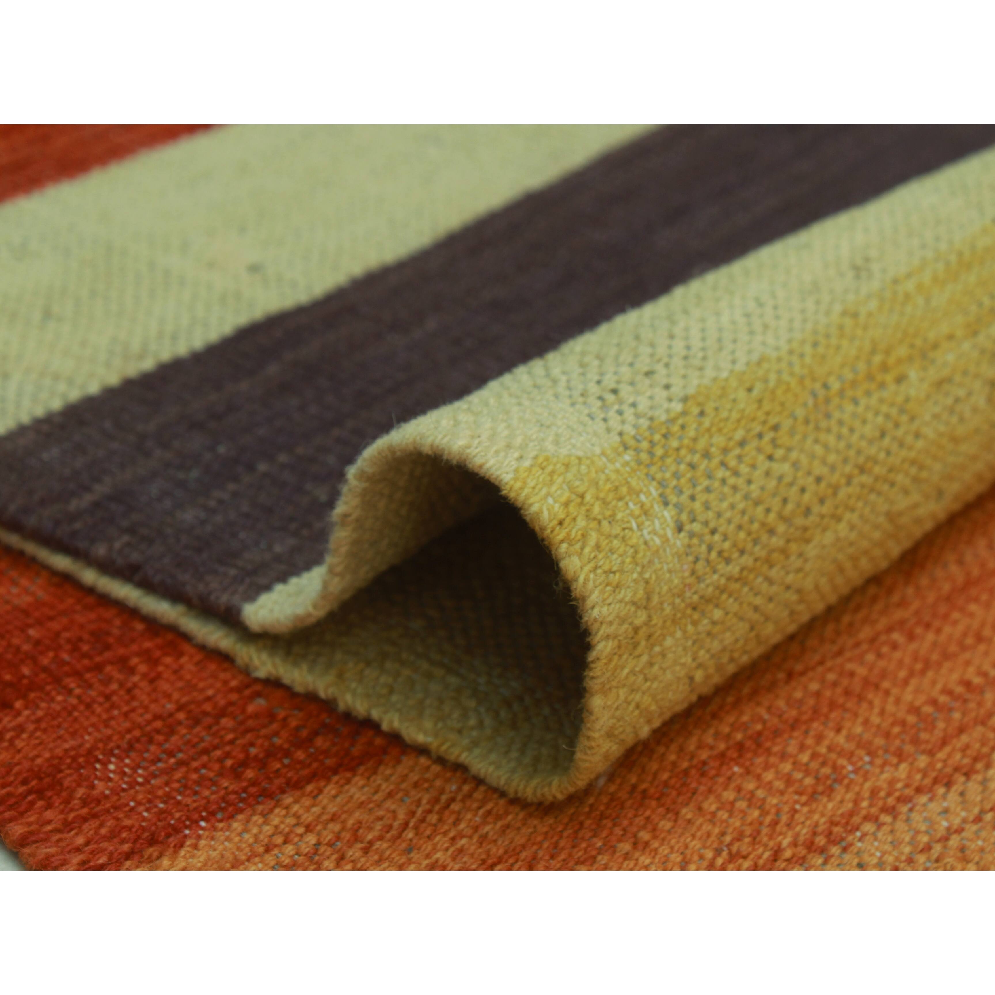 Hand-Woven Winchester Kilim Ikhlas Ivory/Rust Rug - 7'9" x 9'10" - Bed ...