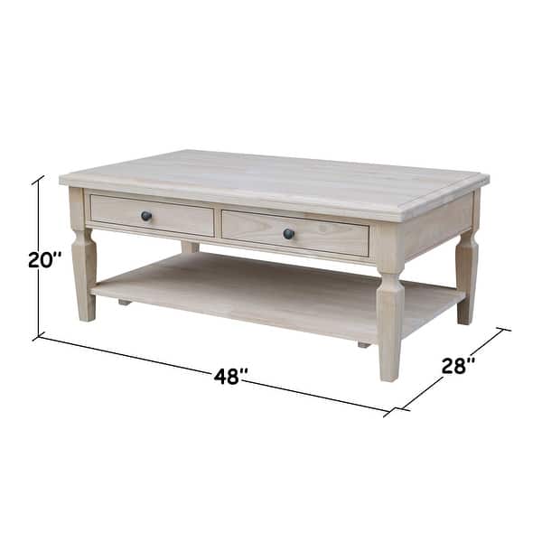 Vista Solid Wood Coffee Table - 48"W x 28"D x 20"H - Bed Bath & Beyond ...
