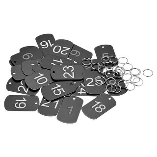 Numbered Tag, Aluminum Key Tags ID Tags, 1-25 Number with Ring, 25pcs ...