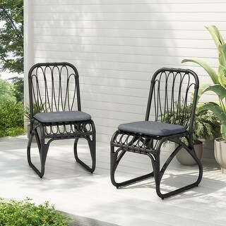 Christopher Knight Home- Alexandra Outdoor PE Wicker Dining Chairs with ...
